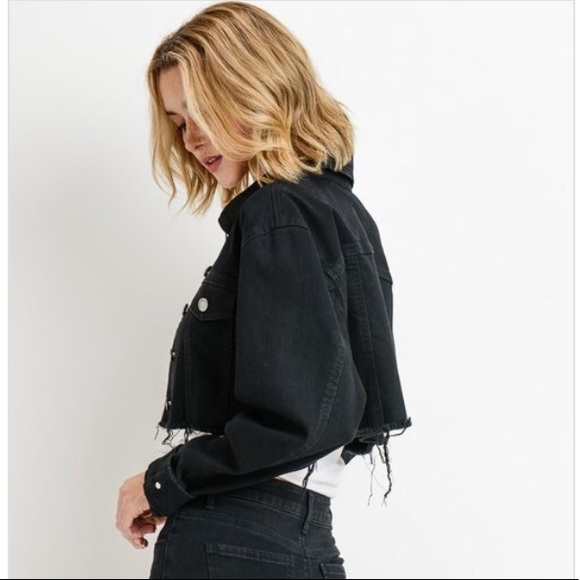 Jackets & Coats | Black Cropped Denim Jacket | Poshmark